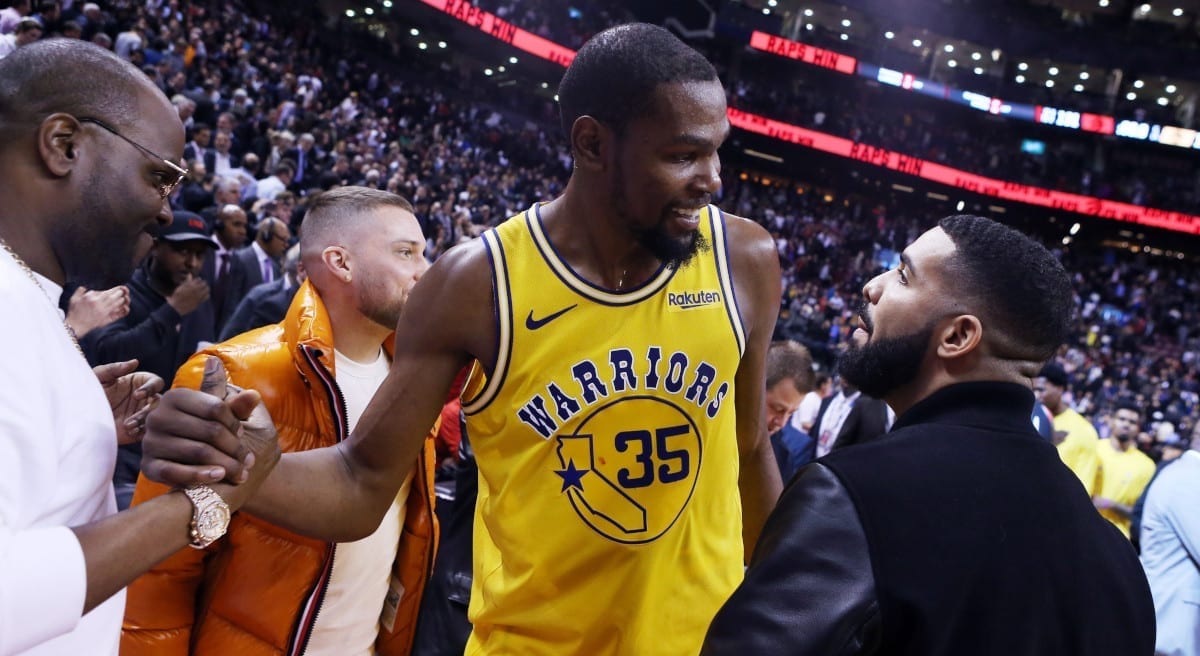 Kevin Durant Gives Jersey To Drake: 'He Talks A Lot Of Trash'